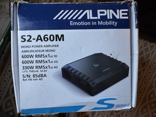 Alpine S-A60M, S Series Class D Monoblock Subwoofer Amplifier, 600 ...