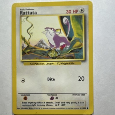 Rattata 61/102 Base Set Common 30 HP Regular Basic English Pokémon TCG ...