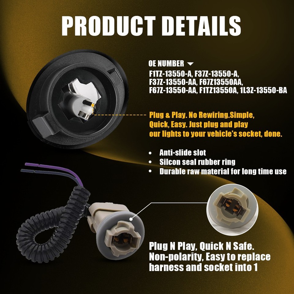 2x For Ford F150 F250 F350 LED License Plate Light Tag Lamp Assembly ...