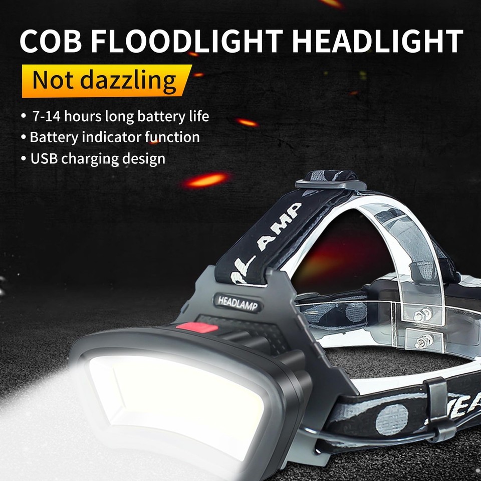 Headlamp LED Headlight Rechargeable 22000 High Lumen USB Head Light ...