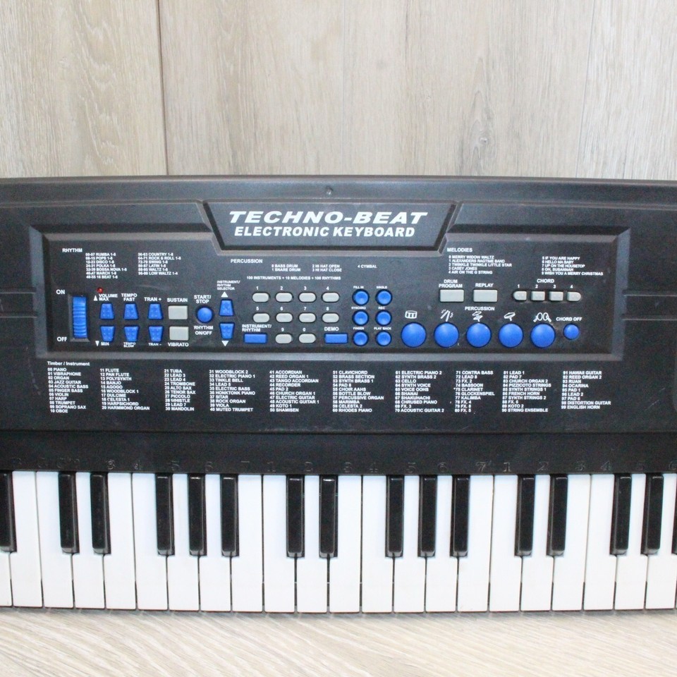 Techno Beat Electronic Keyboard No Microphone Tested Working 54 Keys ...