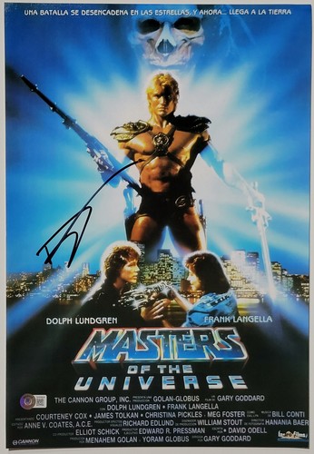 DOLPH LUNDGREN Signed 12x18 Masters Of The Universe Span. Movie Poster ...