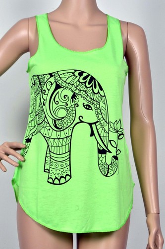 Fluorescent Tank Top Cotton Blouse Pop Art Summer Beach Singlet ...