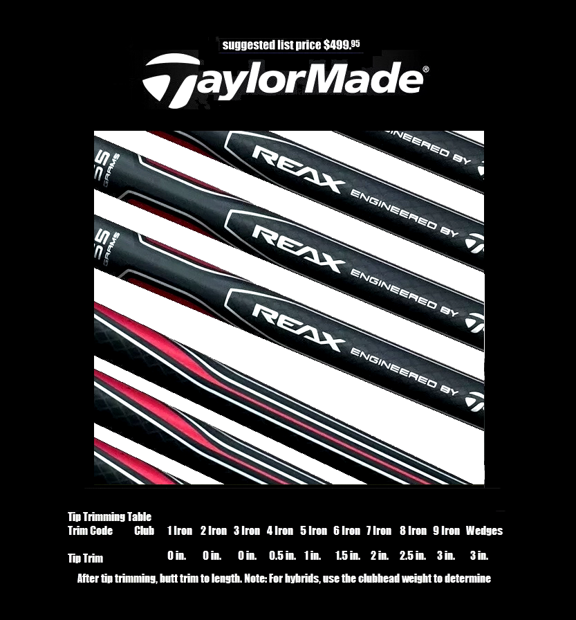 7 pcs Taylor Made .370 ReAx UltraLite 55g SENIOR (M) Flex Graphite Iron ...