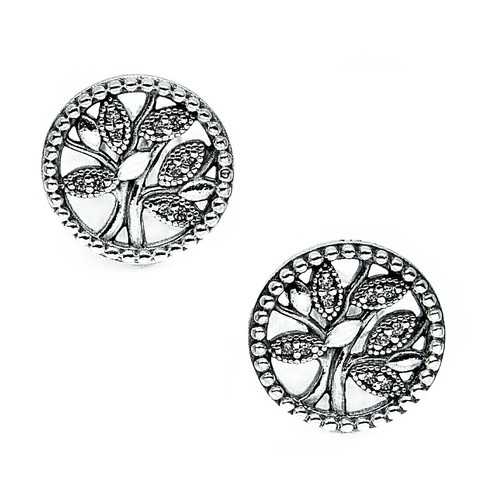New 100% Authentic PANDORA 925 Ale Sparkling Family Tree Stud Earrings ...