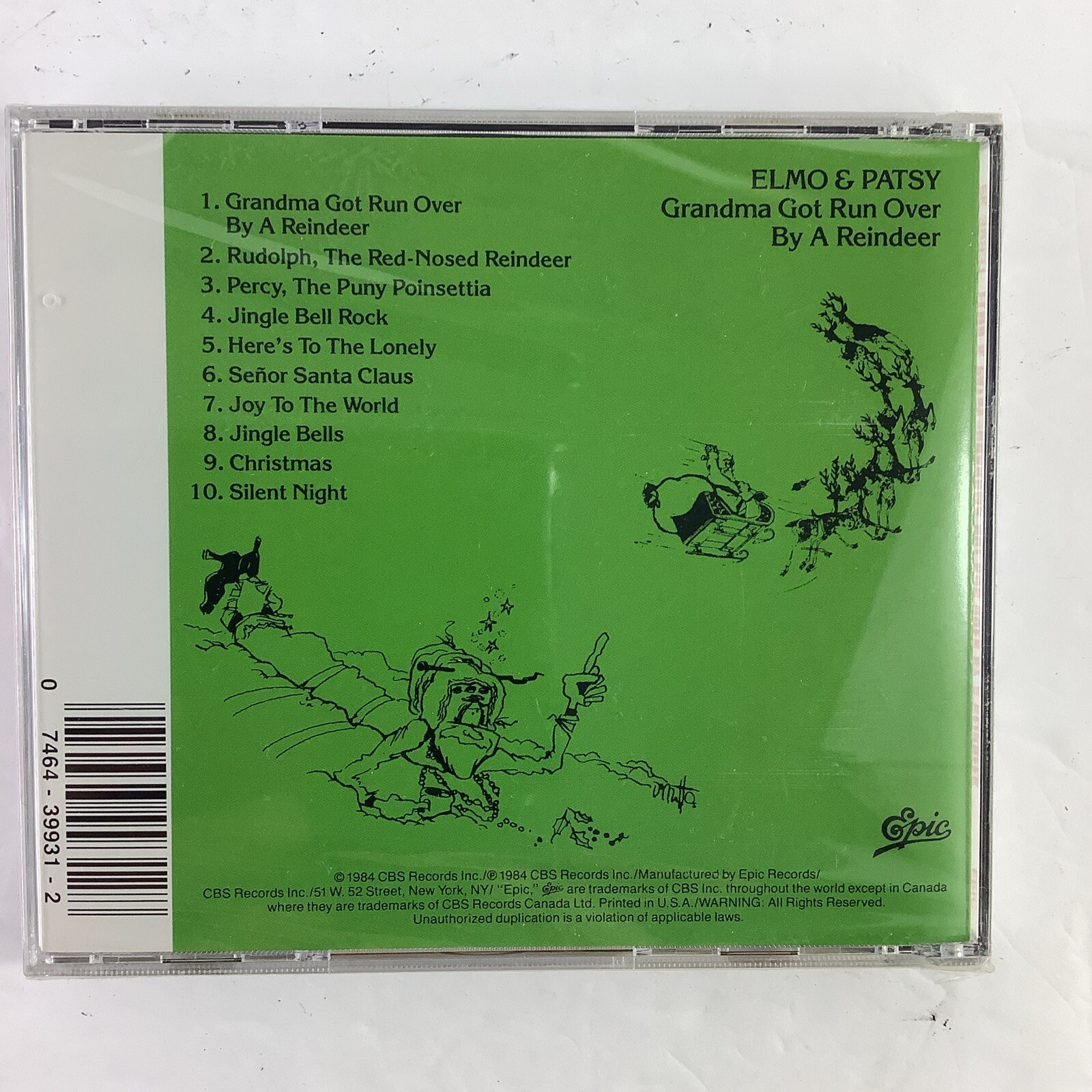Grandma Got Run Over by a Reindeer by Elmo & Patsy (CD, Jul-1988, Epic ...