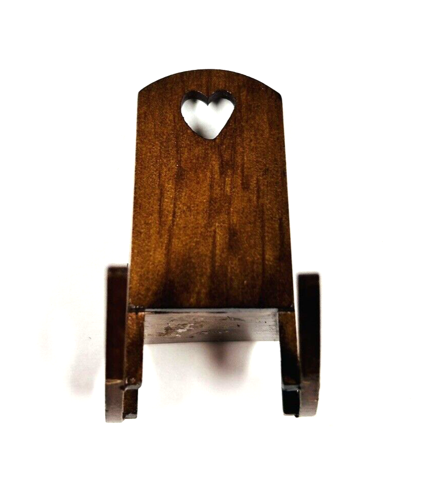 Dollhouse Miniature Rustic Rocking Chair Primitive 1:12 Wood Cushion 2 ...