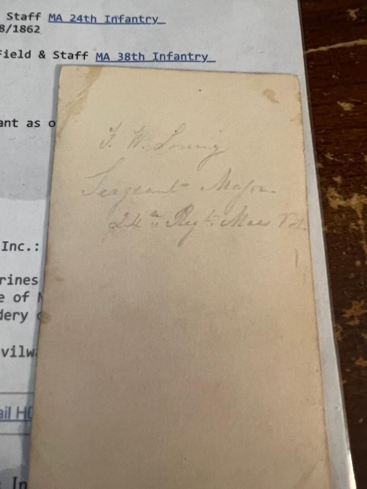 Civil War CDV Bvt Major Francis William Loring 24th/38th Mass Infantry ...