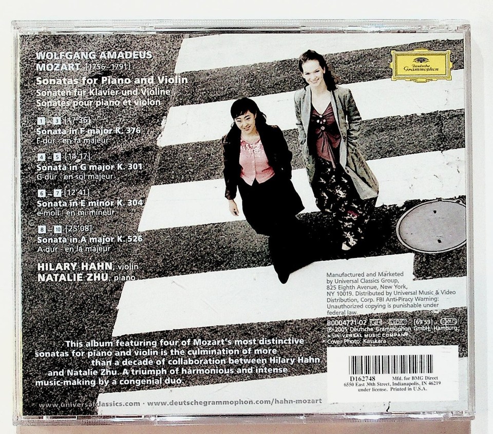 Hilary Hahn Natalie Zhu Mozart Violin Sonatas CD | eBay