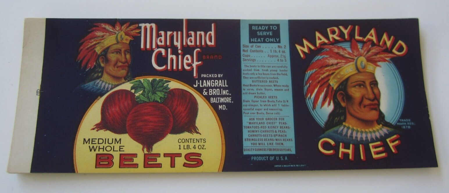 Wholesale Lot of 50 Old Vintage 1940's - MARYLAND CHIEF - BEETS - CAN ...