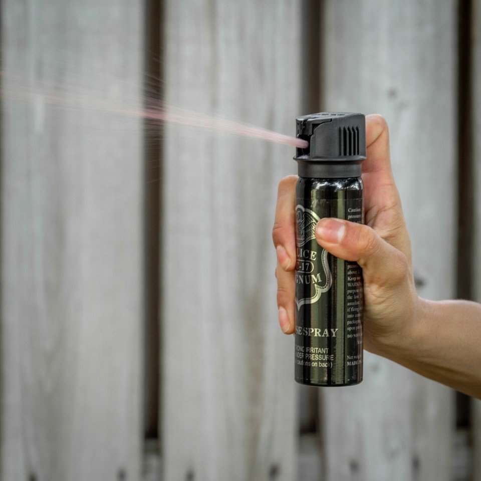 4 POLICE MAGNUM OC Pepper Spray Self Defense 4oz Flip Top Fogger UV Dye ...
