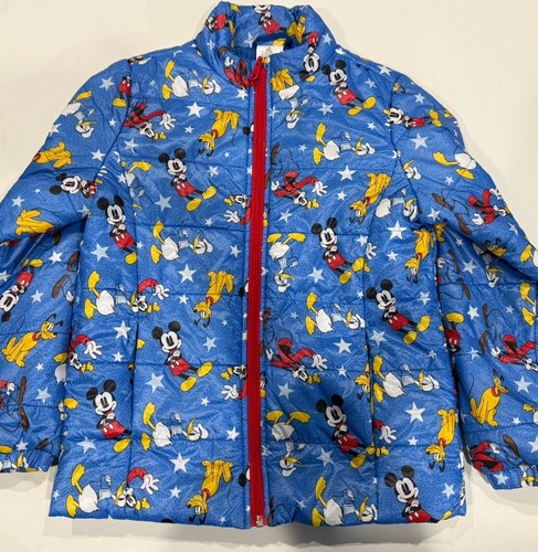 Disney Mickey Mouse Jacket Kids 7/8 Puffer Coat Pluto Goofy Donald Duck ...