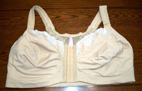 NEW COMFORT CHOICE 50D BEIGE FULL COV WIREFREE FRONT-CLOSE BRA~SOFT ...