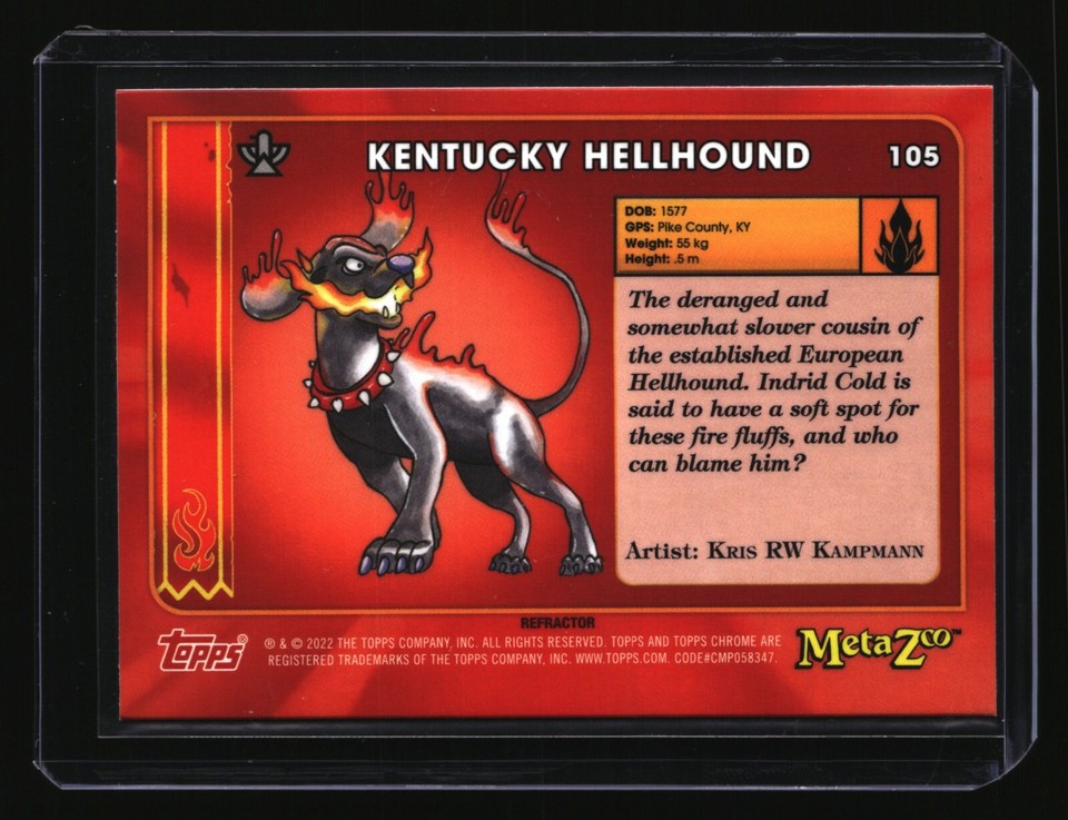 MetaZoo KENTUCKY HELLHOUND #105 (2022 Topps Chrome Refractor) NM/Near ...