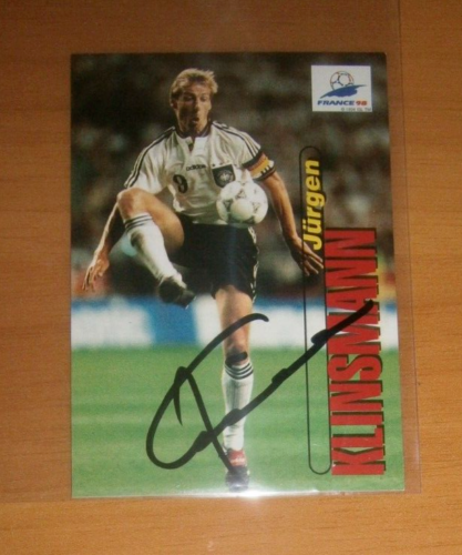 AUTOGRAPH Jurgen Klinsmann Panini 1998 France World Cup Card #85 ...