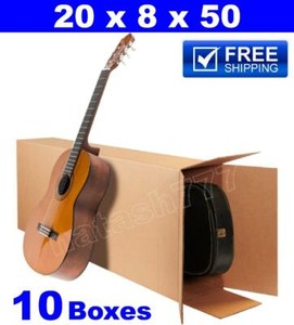 10 - 20x8x50" Acoustic Guitar Shipping Packing Boxes Moving Keyboard ...