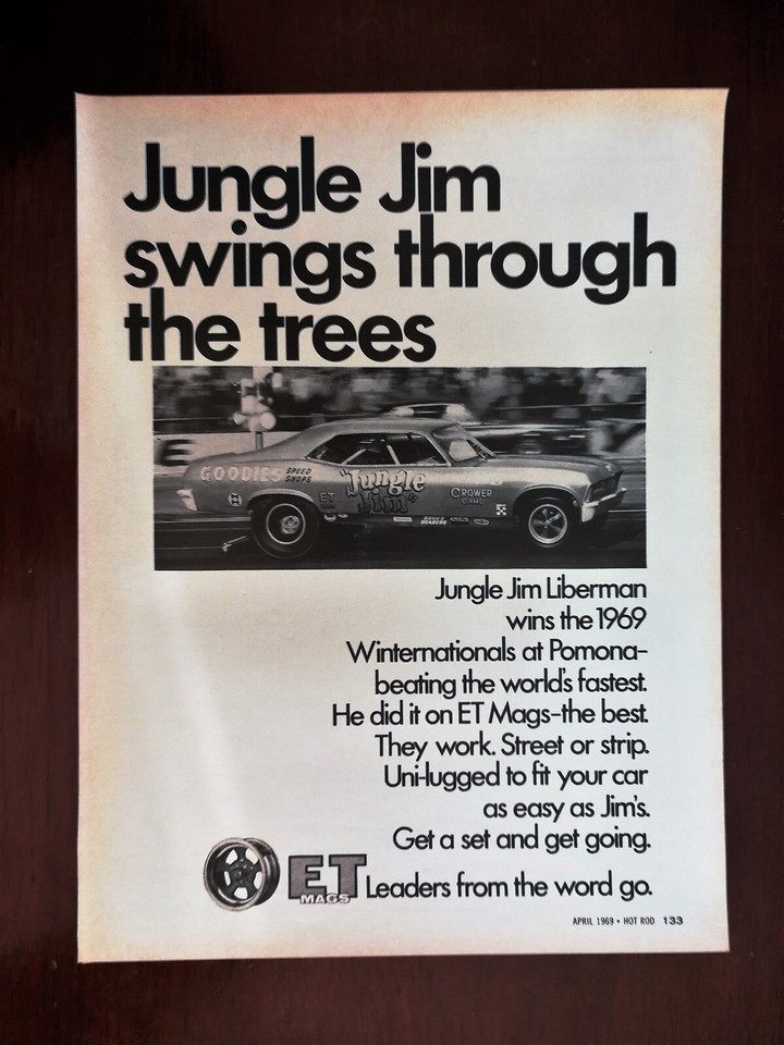 1969 ET Mag Wheels Jungle Jim Liberman Winternationals Original Vintage ...