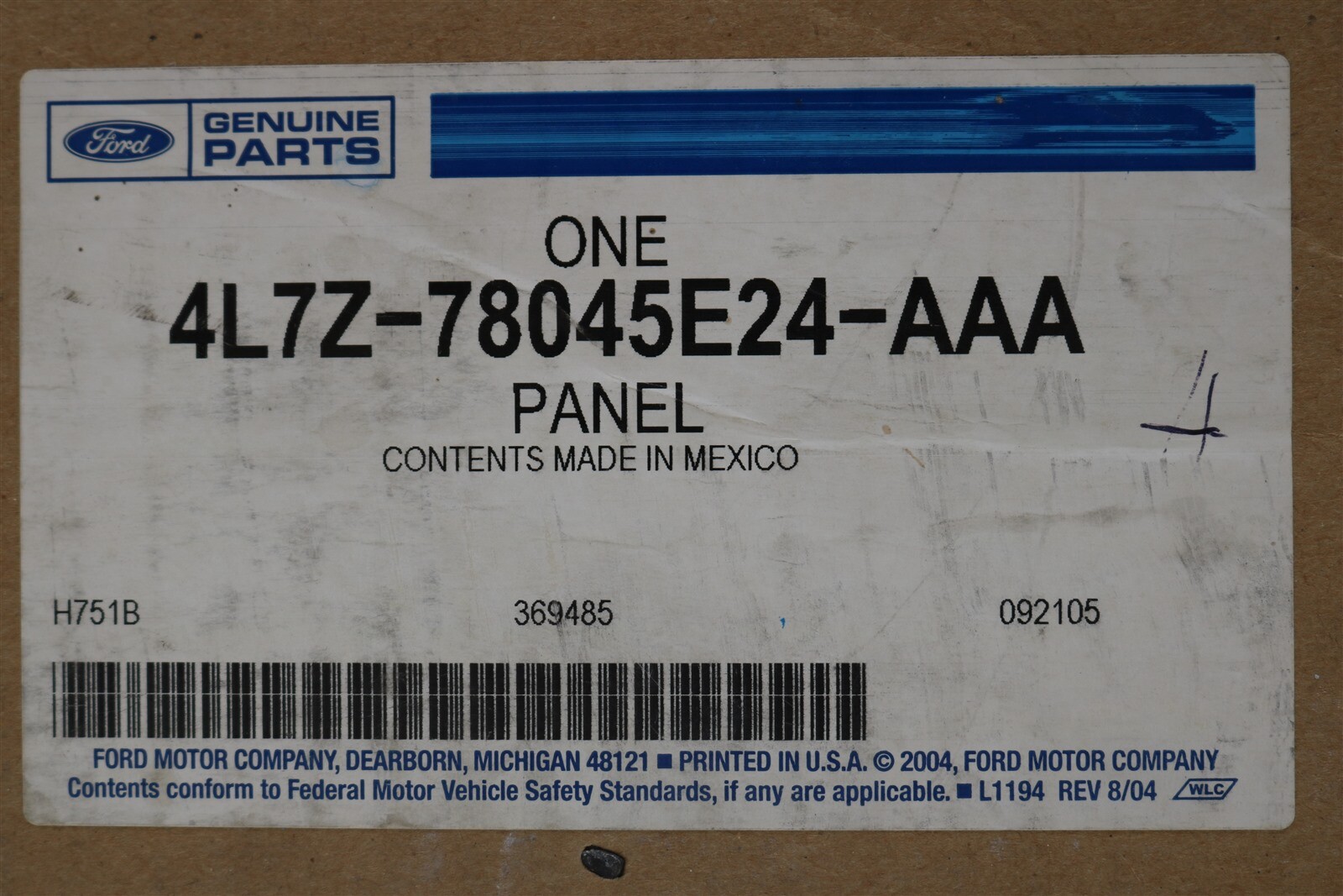 NEW OEM Ford Center Console Rear Panel 4L7Z-78045E24-AAA Lincoln ...