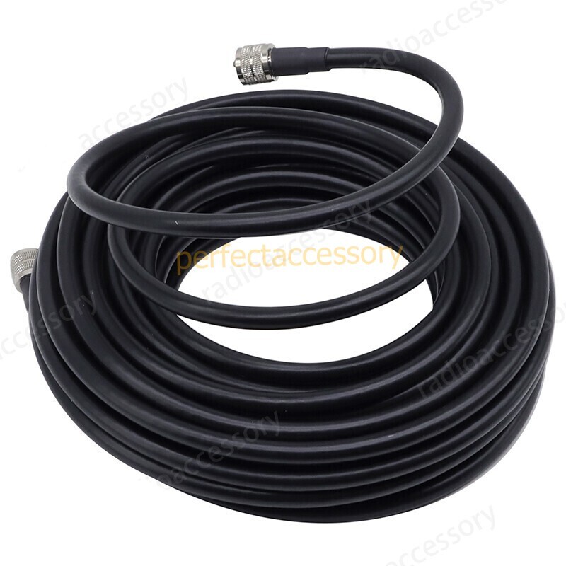 50ft LMR-400 Antenna Jumper RF Coaxial Cable PL-259 UHF Male to Male ...
