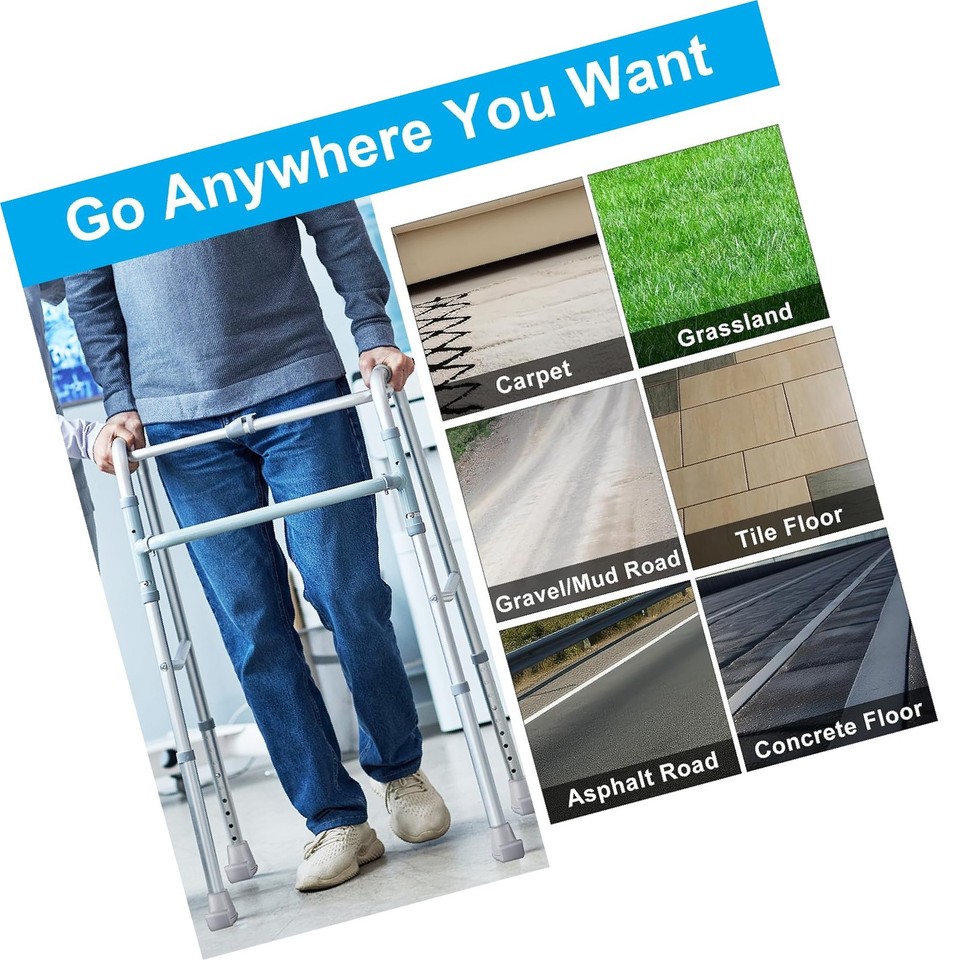 Walker Skis Glides – Universal Fit Replacement Feet for Folding Walkers ...