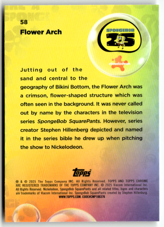 Topps SpongeBob Chrome 2025 No. 58 Flower Arch | eBay