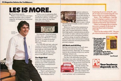 PC Magazine Original 1985 Print Ad Les Freed Microstuf Crosstalk ...
