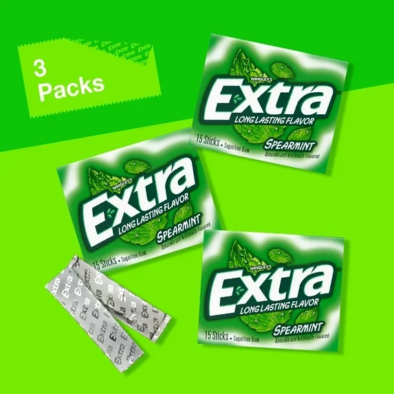 Extra Spearmint Sugar Free Gum Back To School Chewing Gum – 3 Pack | eBay