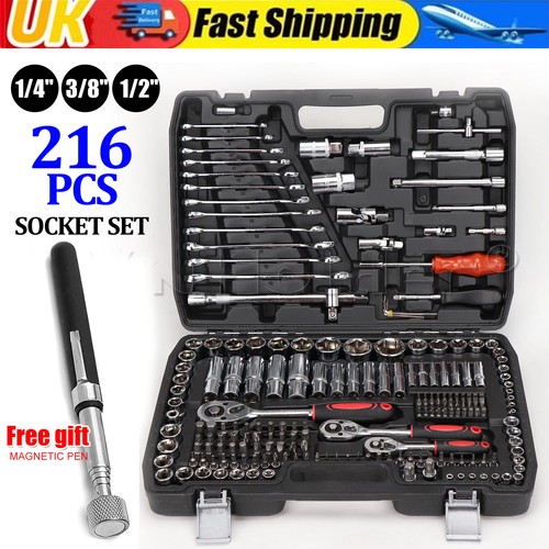 Professional 216 PCS Ratchet Wrench Spanner Socket Set 1/2" 1/4" 3/8 ...