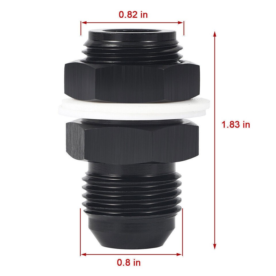 New 2Pcs 10AN AN10 Flare Fuel Cell Bulkhead Fitting With Teflon Washer ...