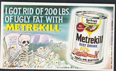 WACKY ADS #6 ORIGINAL 1969 Wacky Packages METREKILL DIET DRINK NM+ PACK ...