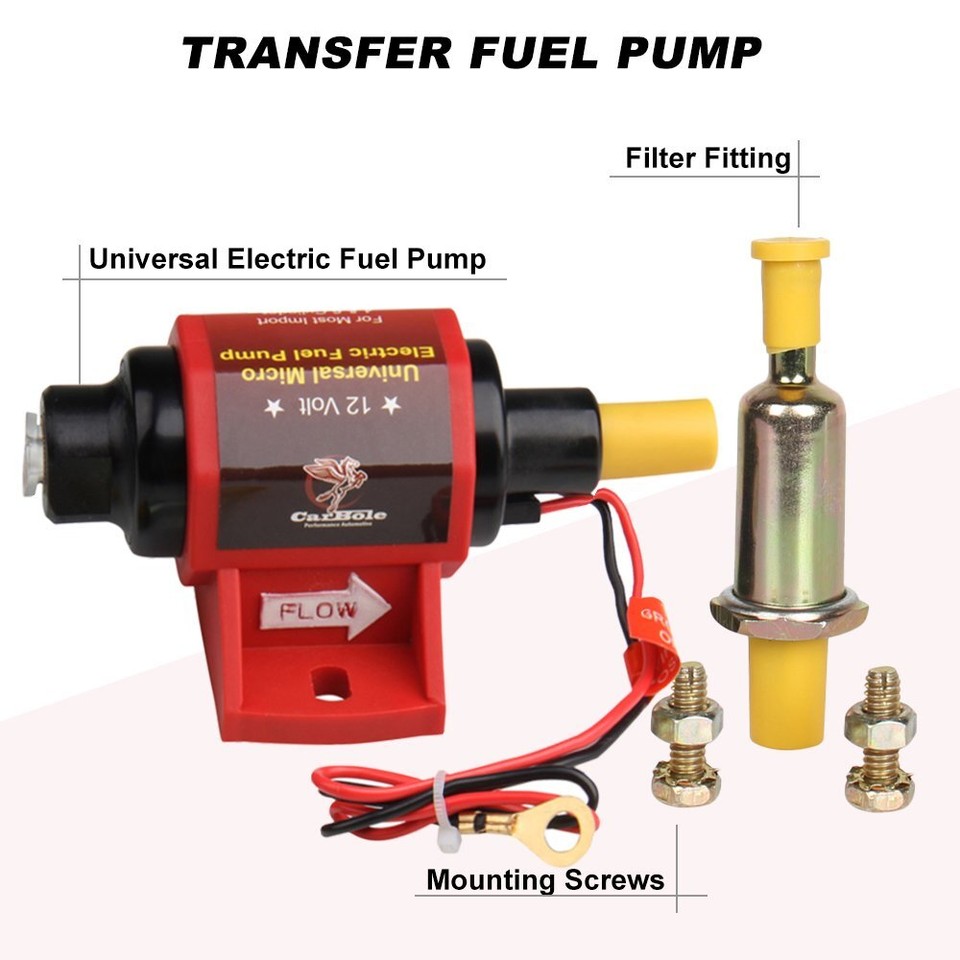 2-3 PSI 28 GPH Low Pressure Electric Inline Fuel Pump Carburetor Gas ...