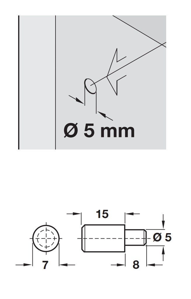 Shelf Pins Support Plug in for Wooden Shelves and Ø 5 mm Hole x 12 pcs ...