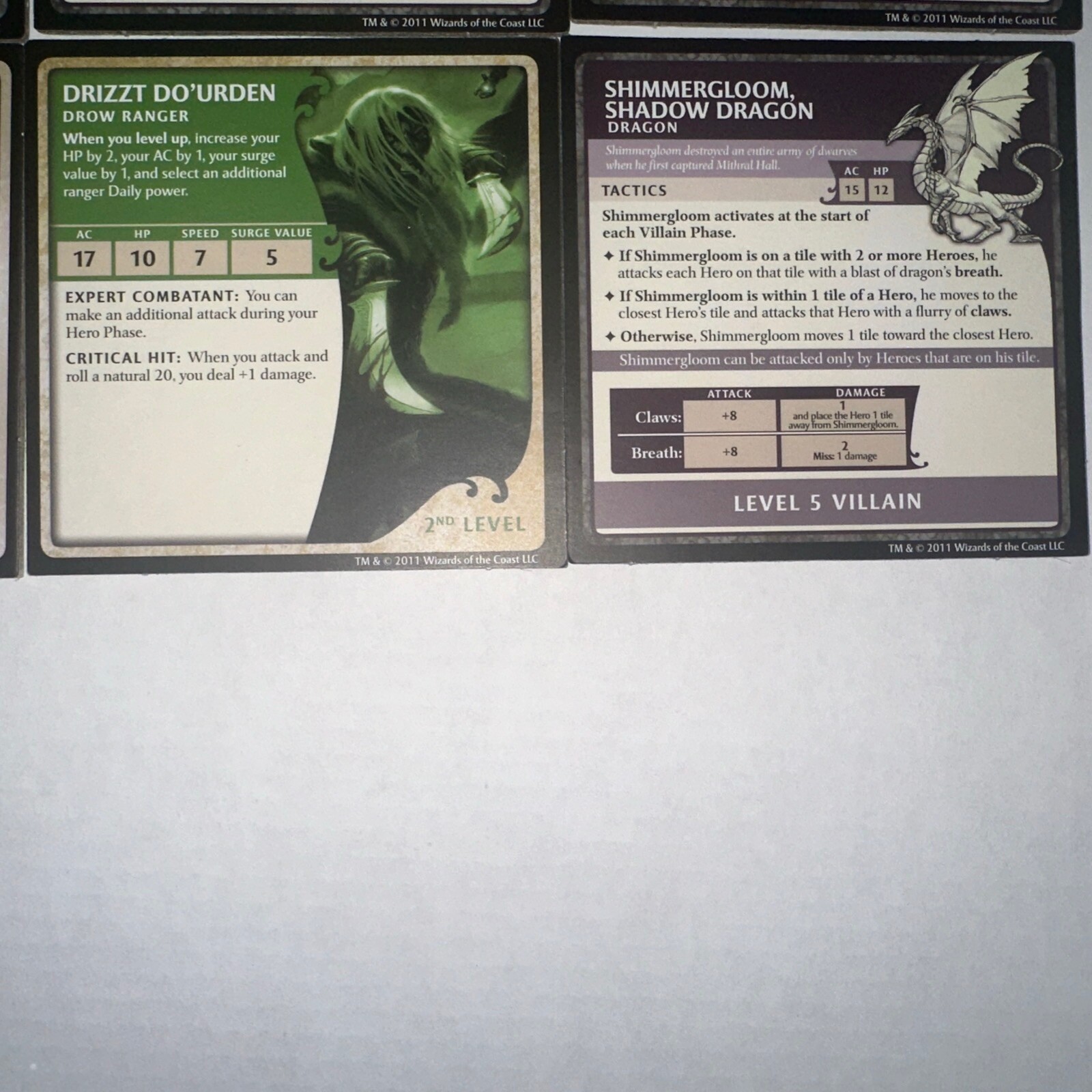 D & D The Legend of Drizzt Board Game Set of Hero/Villains Cards | eBay