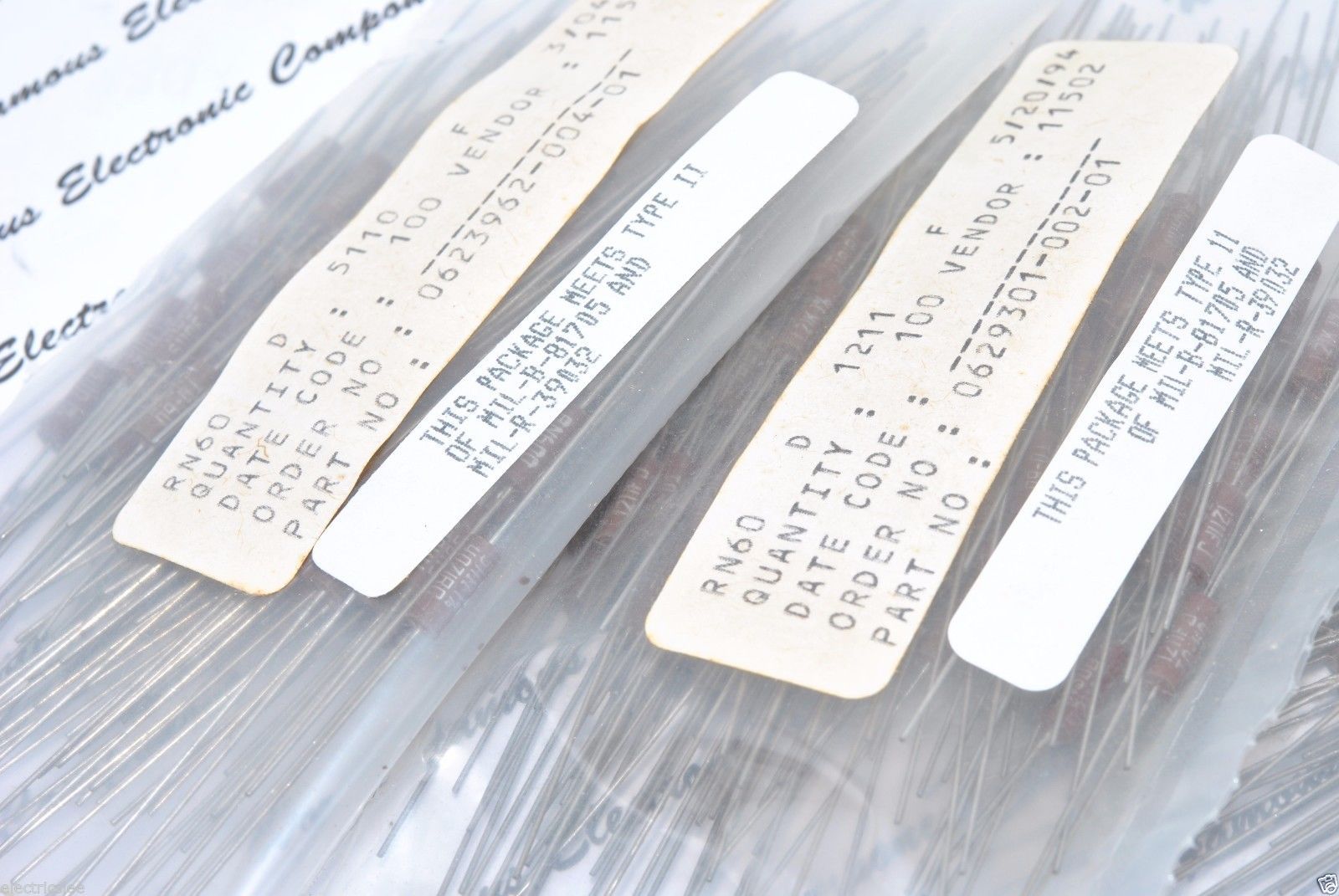 4pcs - IRC RN60D 499R (499 ohm) 0.5W (1/2W) 1% MIL Resistor | eBay