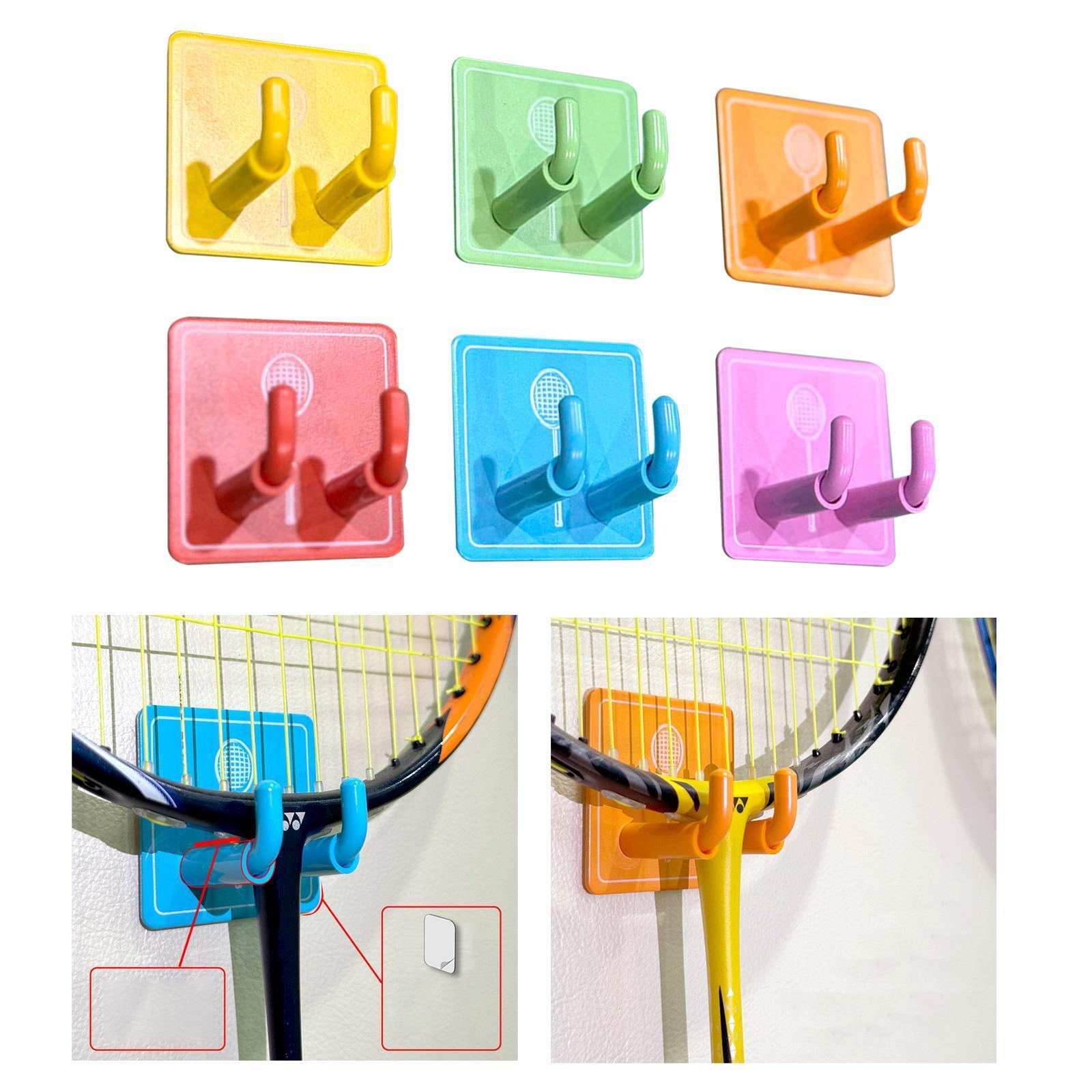 6Pcs Wall Mounted Racket Rack Badminton Racket Hook for Gym Garage Game ...