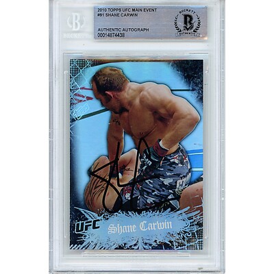 Shane Carwin UFC Auto 2010 Topps Main Event #91 MMA Signed Octagon BAS ...