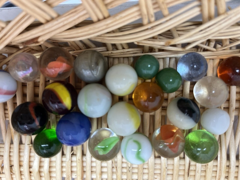 Vintage Playing Marbles Lot Cat Eye Mixed 3+ Pounds Solids | eBay