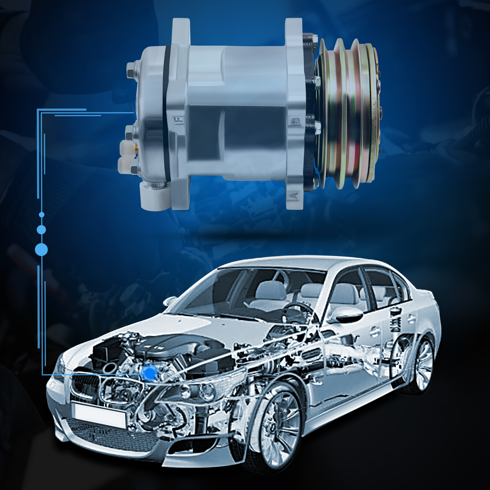 Air Compressor Condition For Sanden 508 Style V-Belt Pulley 1985-1990 ...