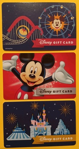 DISNEY GIFT CARDS " 3 GIFT CARDS " BRAND NEW ~ GREAT PRICE ~ NO MONEY ...
