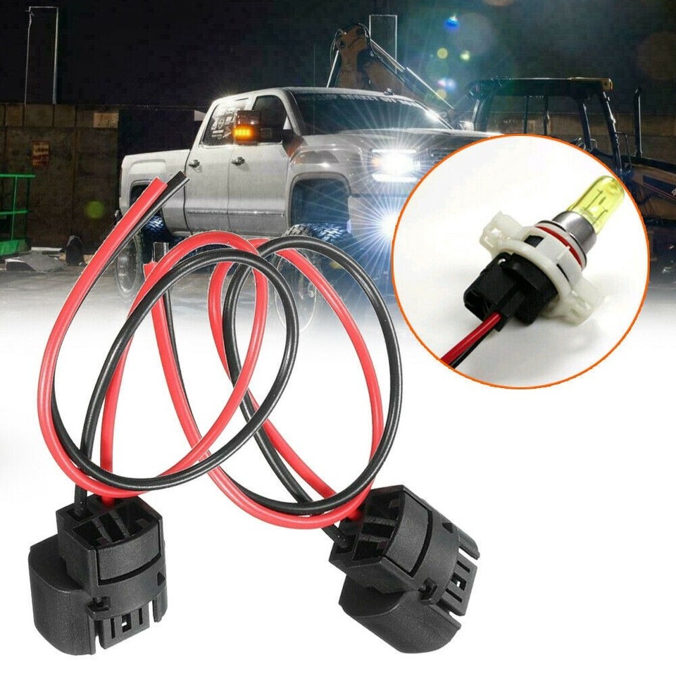 12V Car Lamp Holders 1A Bulb Connector Fog Light H16 PS24W Wire Pigtail ...