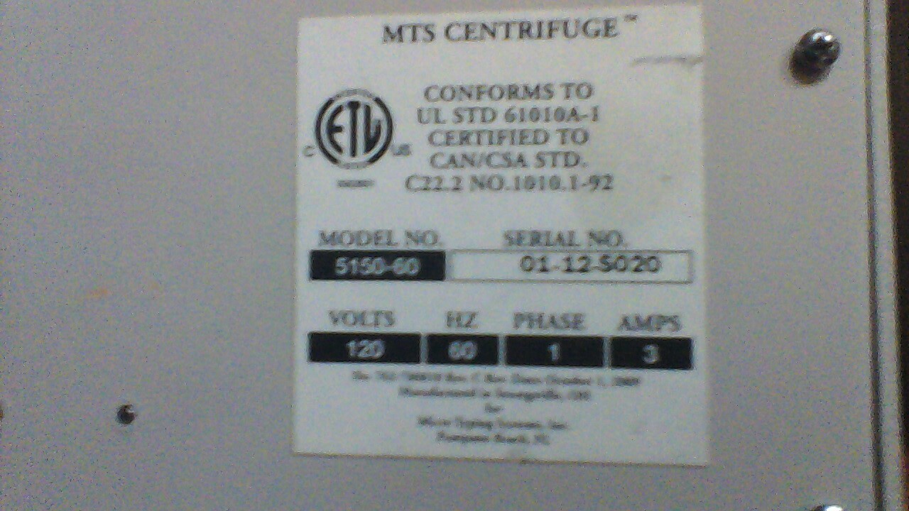 Ortho-Clinical Diagnostics MTS Centrifuge 5150-60 | eBay