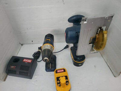 Ryobi P501 18V 5 1/2" Cordless Circular Saw (Bare Tool) and Drill &2 ...