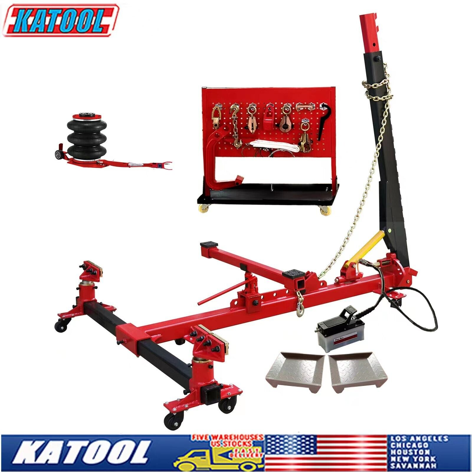 KATOOL Auto Body Puller Frame Straightener with 3 ton Air Jack---KT-255 ...