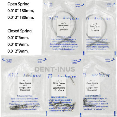 10Bag Dental Orthodontic Niti Open Closed Spring with Eyelet 010 6mm ...