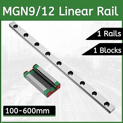 MGN9H MGN12H MGN15H 150mm~600mm Linear Sliding Guide Rail W Block CNC ...