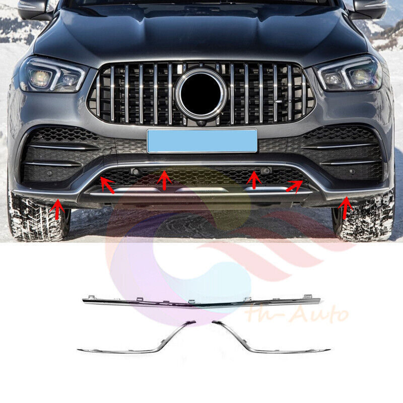 3PCS / Set Chrome Front Bumper Molding Trims For Mercedes W167 GLE ...