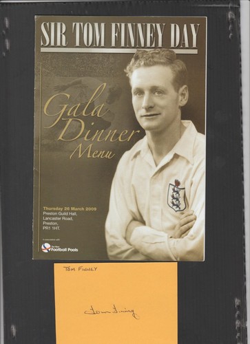Tom Finney Preston North End Footballer Dinner Menu and Autograph | eBay