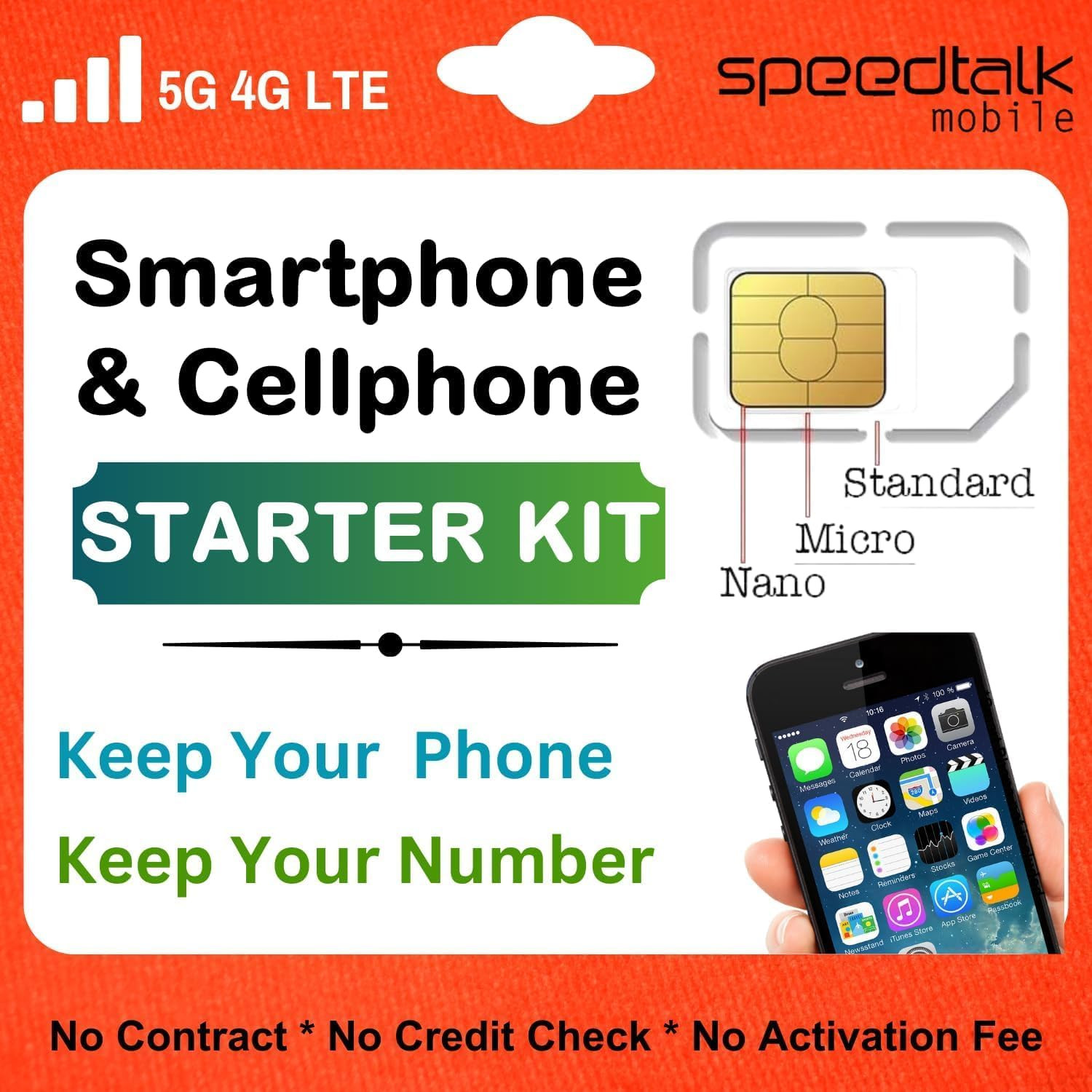 Universal SIM Card Starter Kit for 5G 4G LTE iOS Android Smart Phones ...