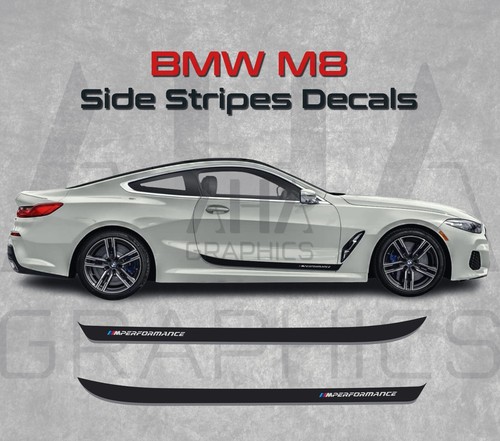 BMW M8 8 Series Coupe Side Stripes Decals M Power M Performance Side ...