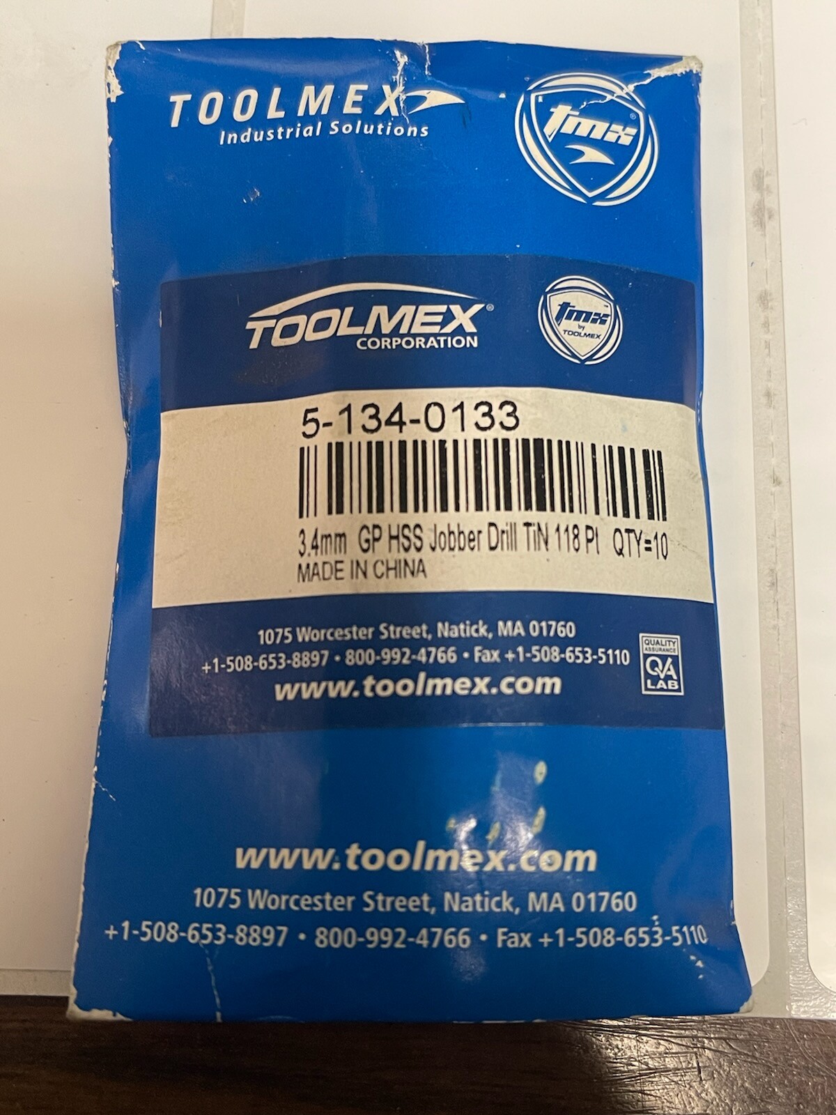 Toolmex 3.4mm GP HSS Jobber Drill Tin 118pt 10 pack | eBay